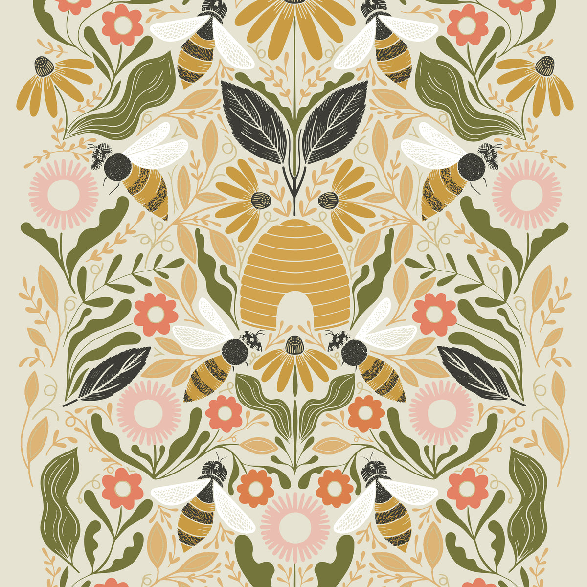 Moda | Gingiber | Bee Garden | 48418 11M | Porcelain | 36in Panel ...