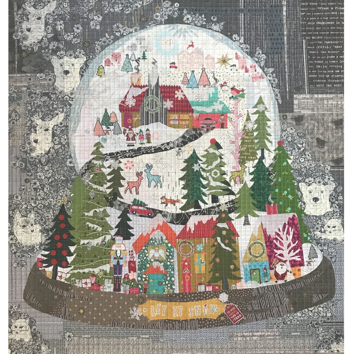 Laura Heine | Let is Snow | 36 x 37in | Collage Fiber Art | Applique P ...