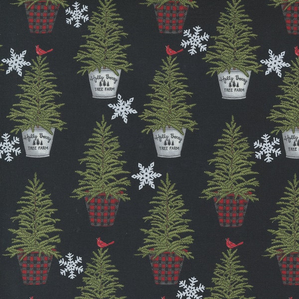 Moda | Deb Strain | Holly Berry Tree Farm | 56033 14 | Black | Potted ...