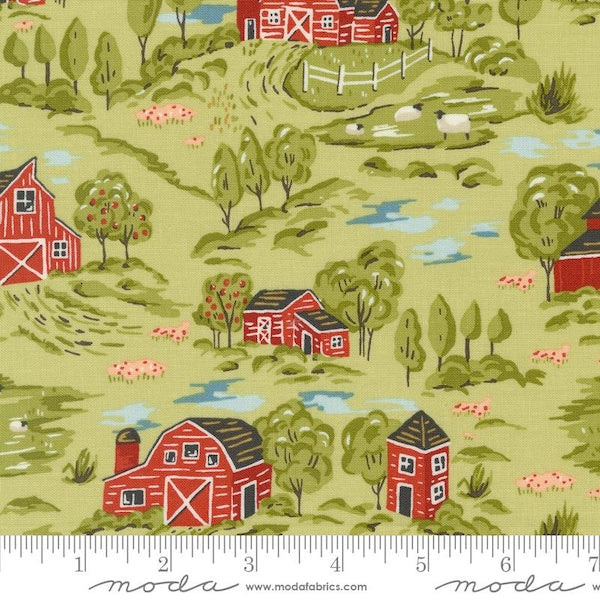 Moda | Stacy Iest Hsu | Farmstead | 20901 17 | Celery – Quilted Chicken